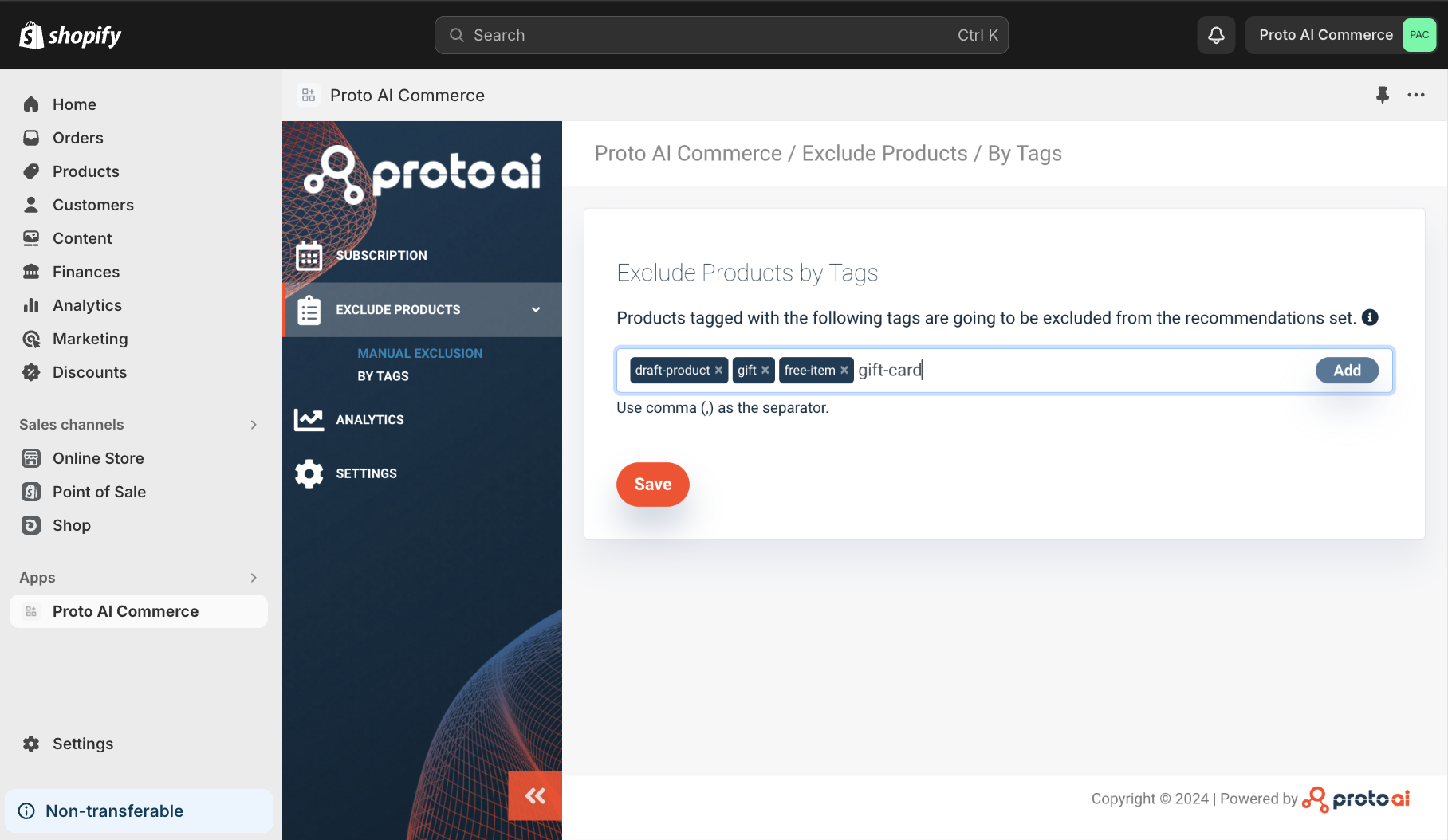 Manage Product Recommendations - Proto AI